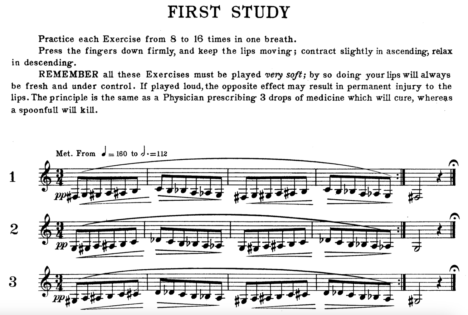 Clarke First Study - chromatic scales | Harmonic Notes